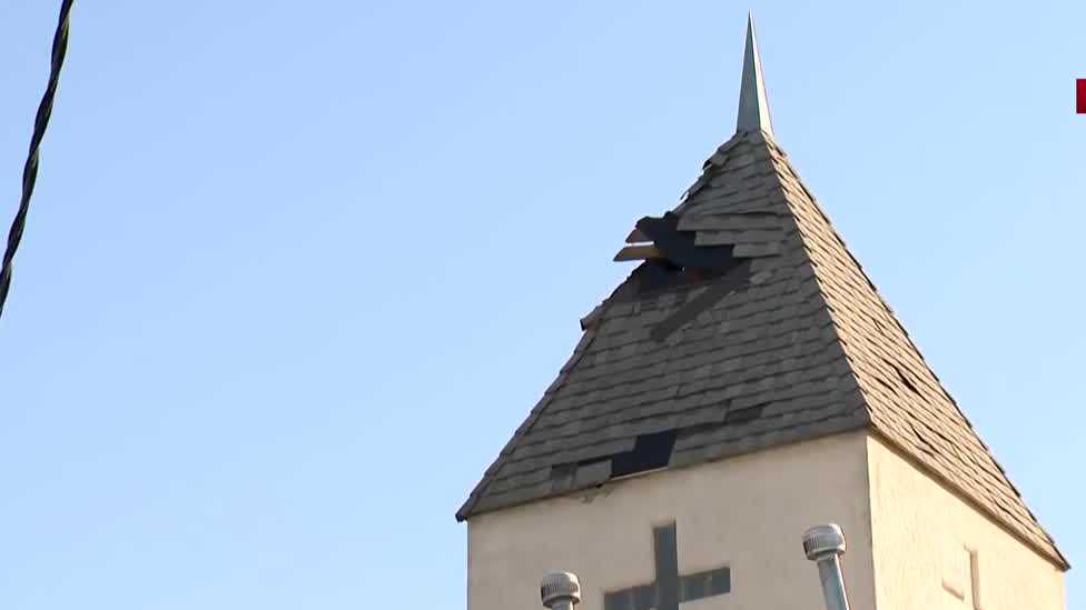 Modesto church building stands strong after lightning strike