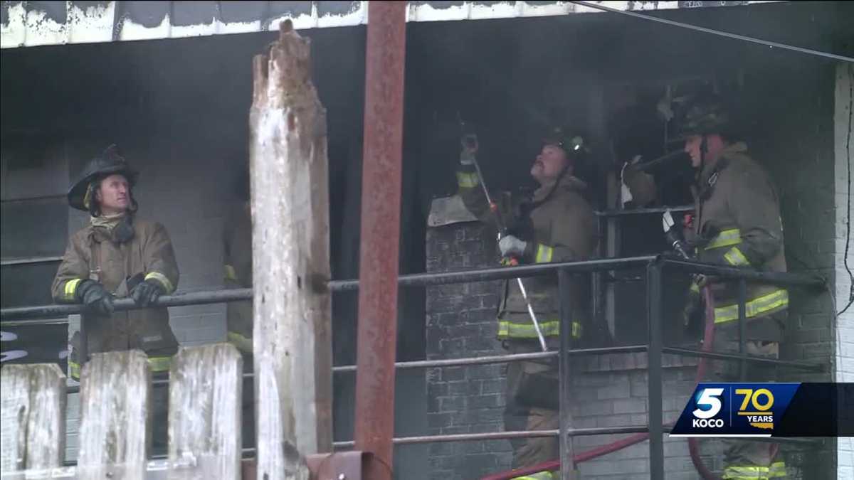 OKC crews take burn victim to hospital after fire at apartment