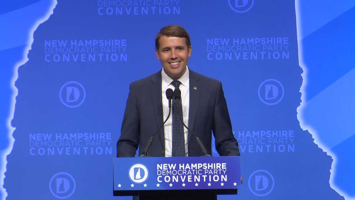 U.S. Rep. Chris Pappas speaks at the NH Democratic Party Convention