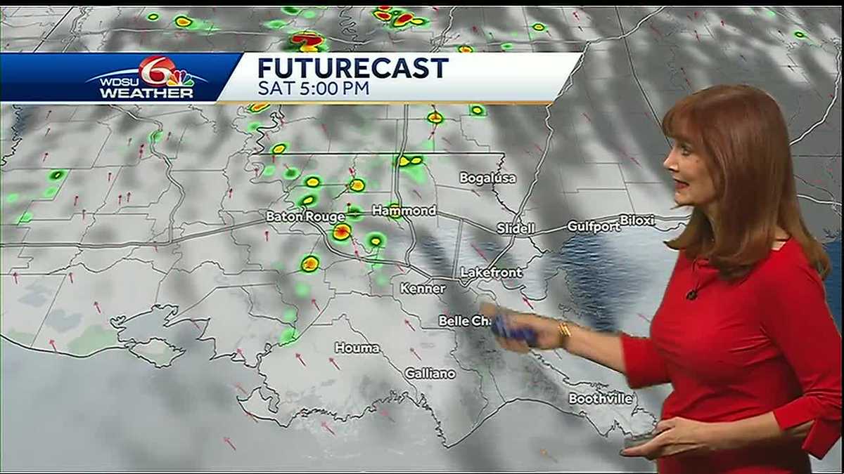 Widely scattered rain Saturday