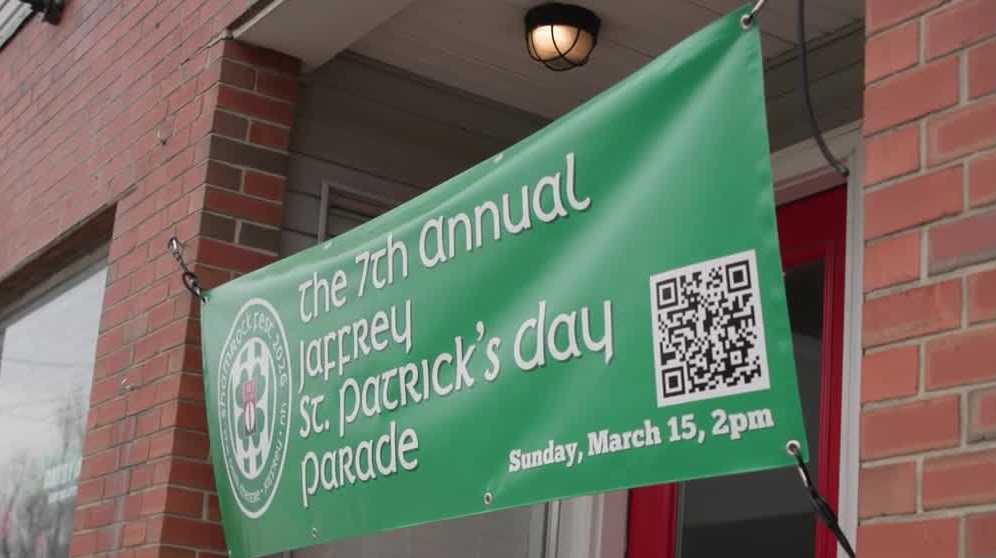 Ray Brewer leads Jaffrey St Patrick's Day parade