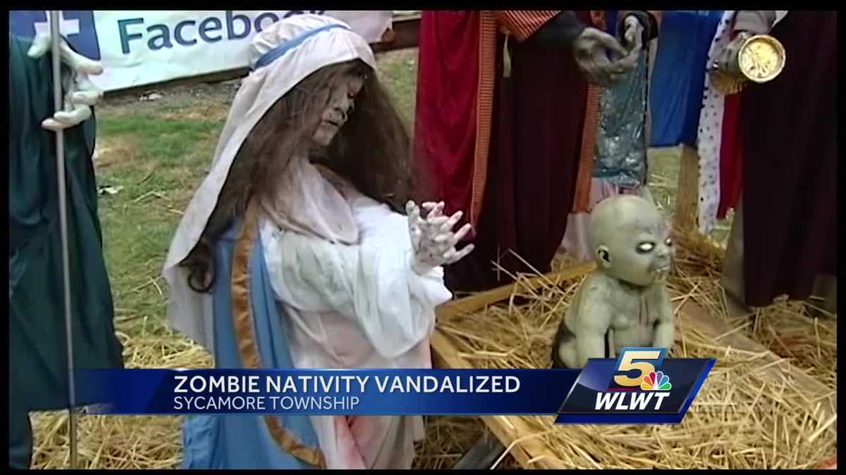 Controversial zombie-themed nativity display vandalized