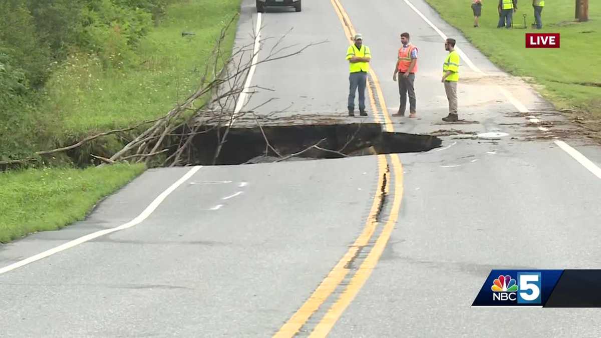 Route 116 washed out in Middlebury