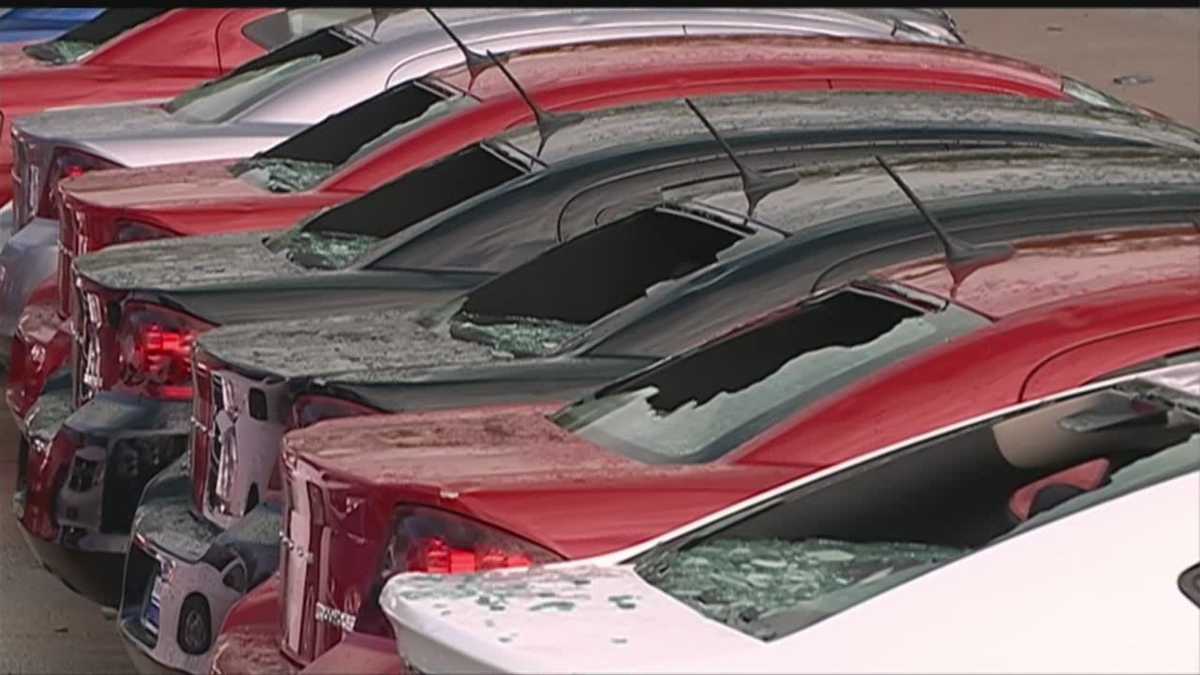 Woodhouse vehicles nailed by hail storm