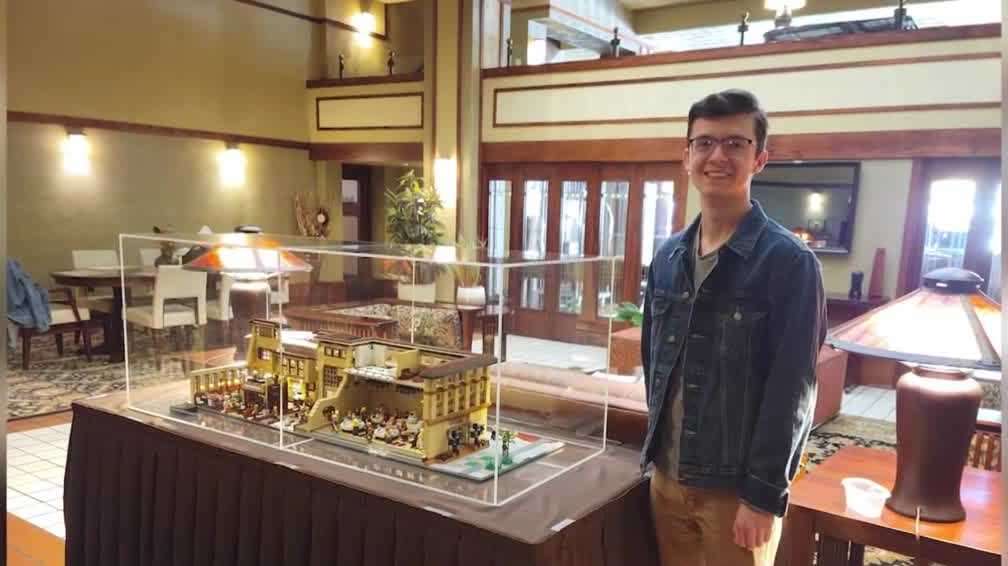19-year-old Iowan creates Lego model of Historic Park Inn Hotel