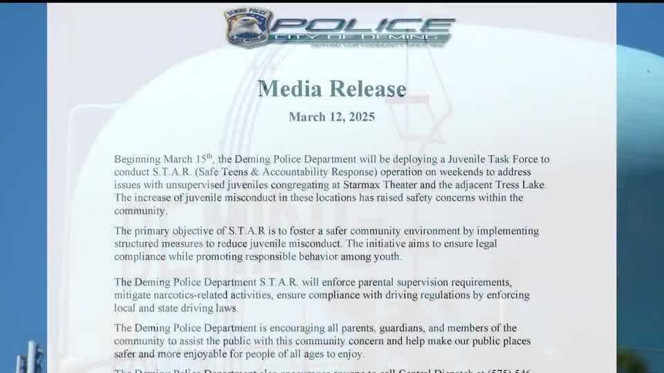 Deming implements teen curfew amid spike in juvenile crime