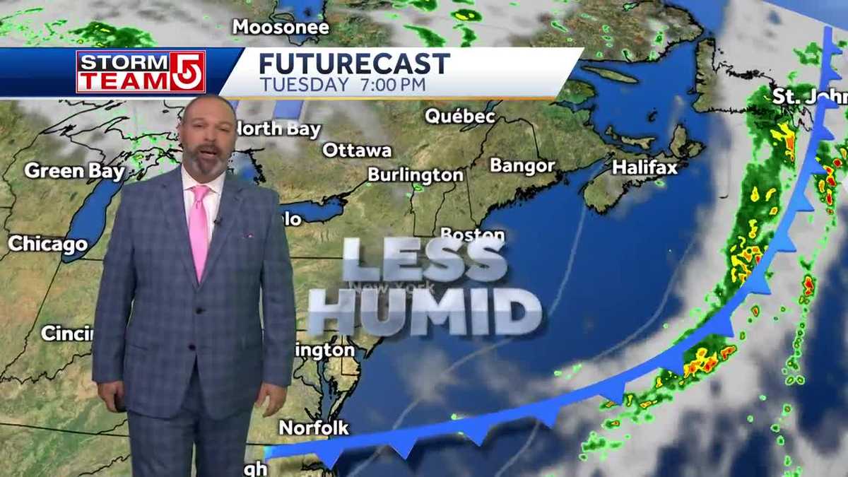 Video: Showers tonight; Less humid days ahead