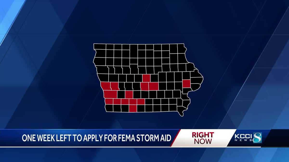 FEMA storm aid remains for 1 more week across Iowa