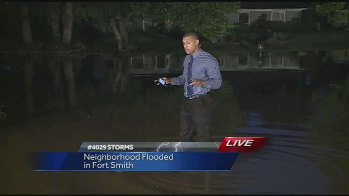 High flood waters in Fort Smith neighborhoods