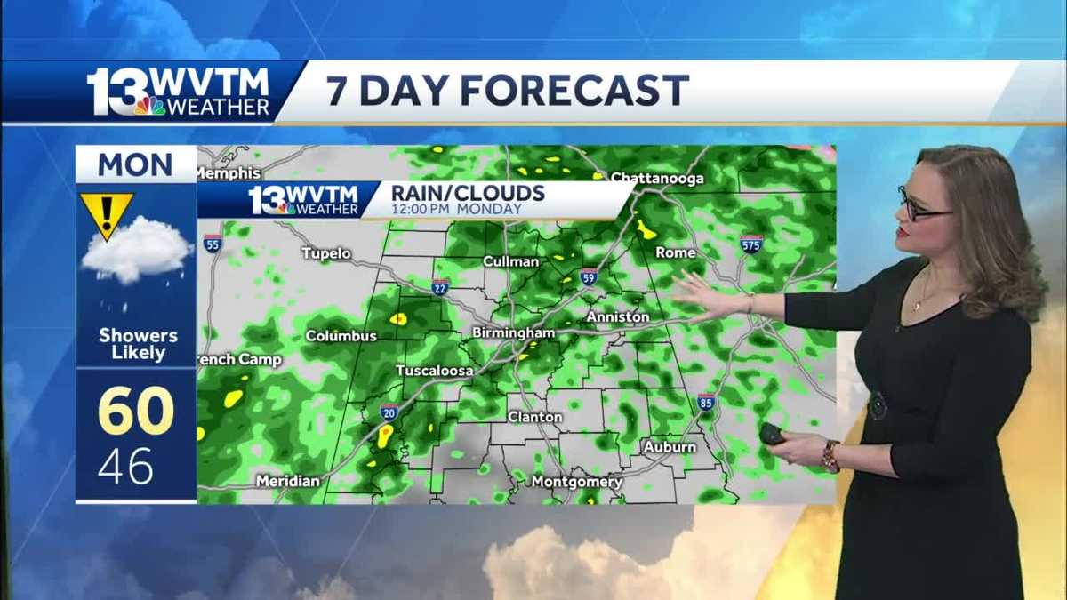 Rain returns to Alabama on Monday