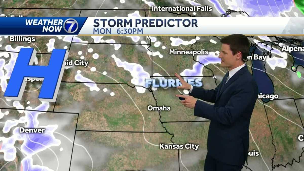 Chilly evening, few flurries north
