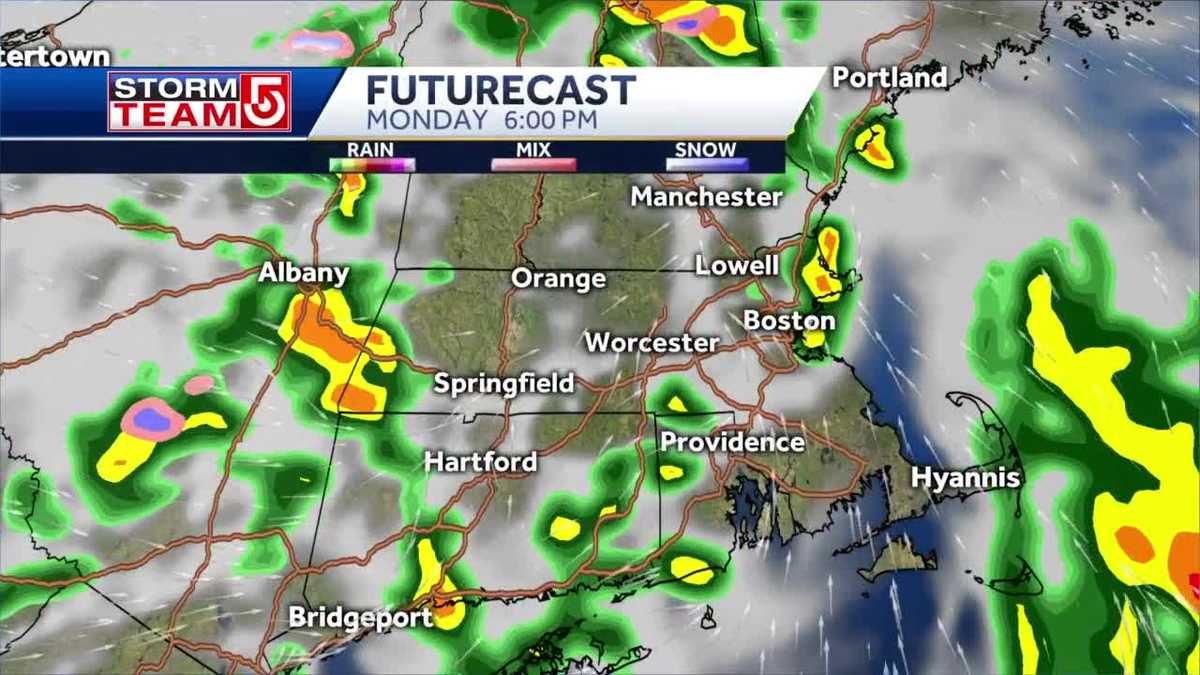 Scattered thunderstorms, hail possible across Massachusetts Monday ...