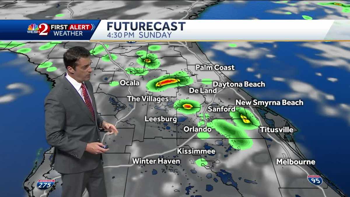 Low rain coverage for Sunday