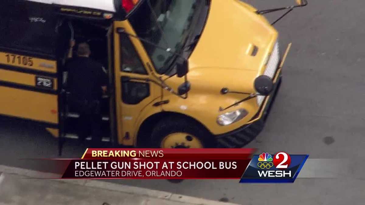 Pellet gun shots fired at school bus in Orlando, officials say