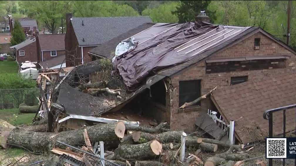 90-foot tree falls in Penn Hills, crashing into couple's house