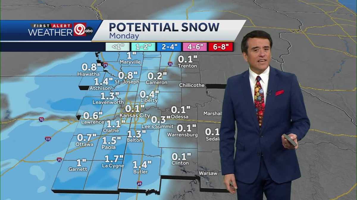 KC has snow and rain in the forecast Monday