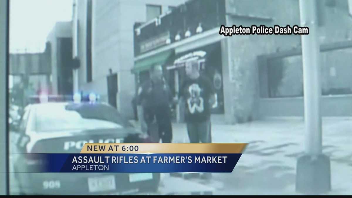 Men open-carry assault rifles at Appleton farmers market