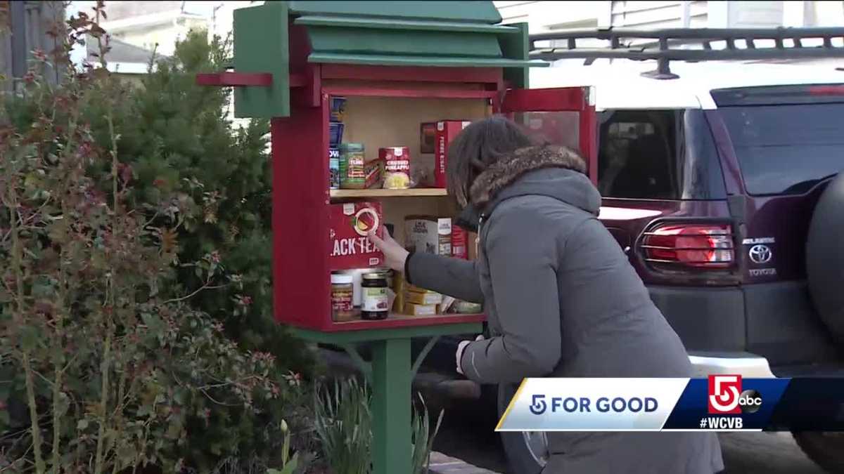 Neighborhood book sharing boxes transformed into food pantries
