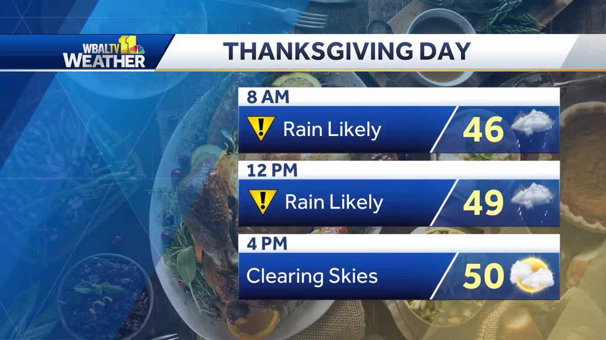 Maryland weather: 2024 Thanksgiving travel forecast