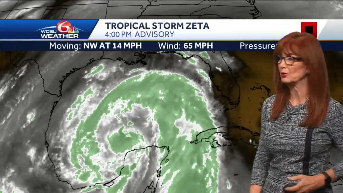 Tropical Storm Zeta shifts slightly west, expected to be hurricane again