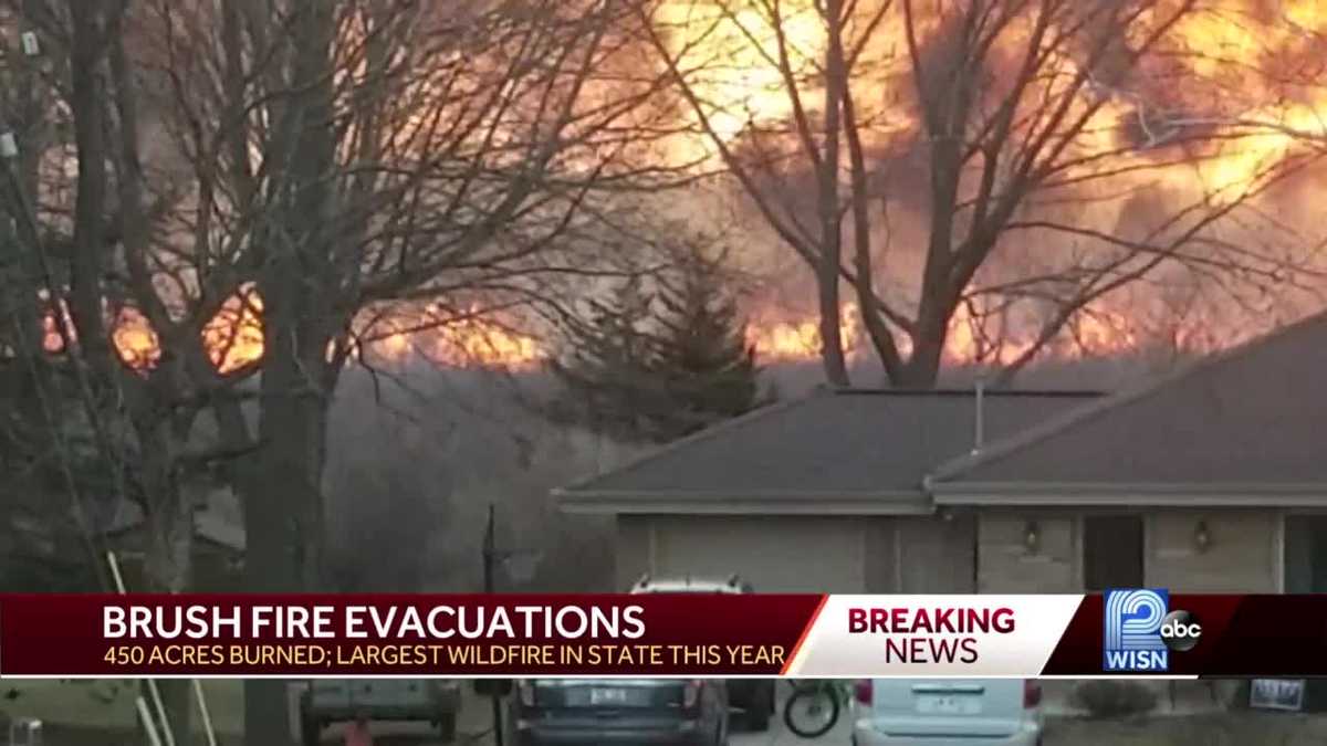 Homes evacuated as fire crews battle multiple brush fires in Menomonee Falls