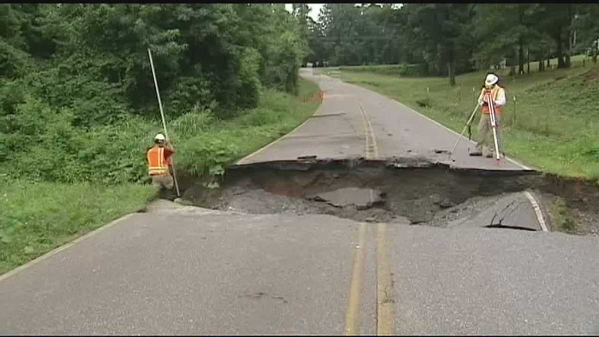Crews work to repair washed out roads