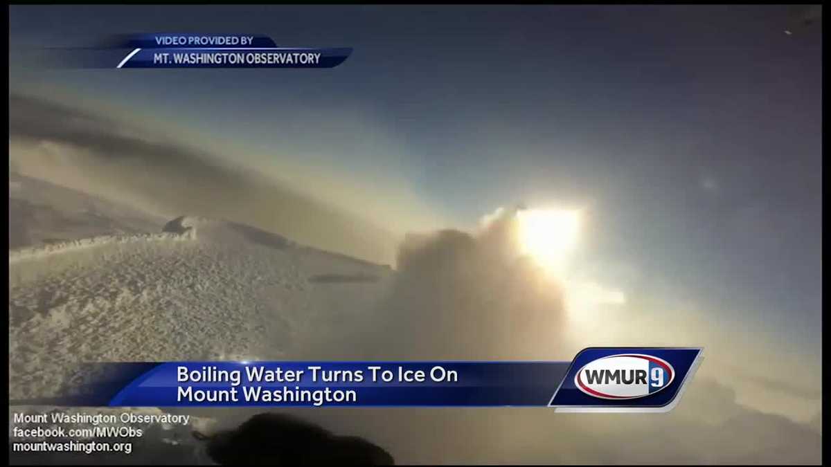 Boiling water turns to ice on Mount Washington