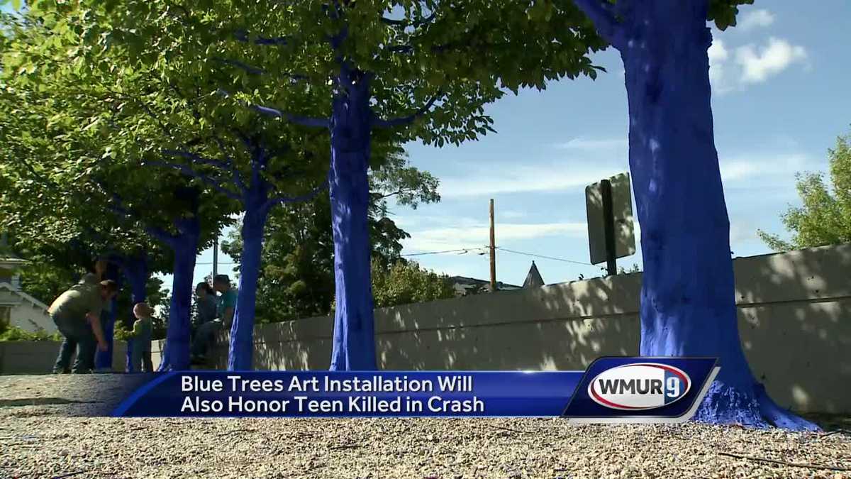 Blue trees art installation will also honor teenager killed in crash