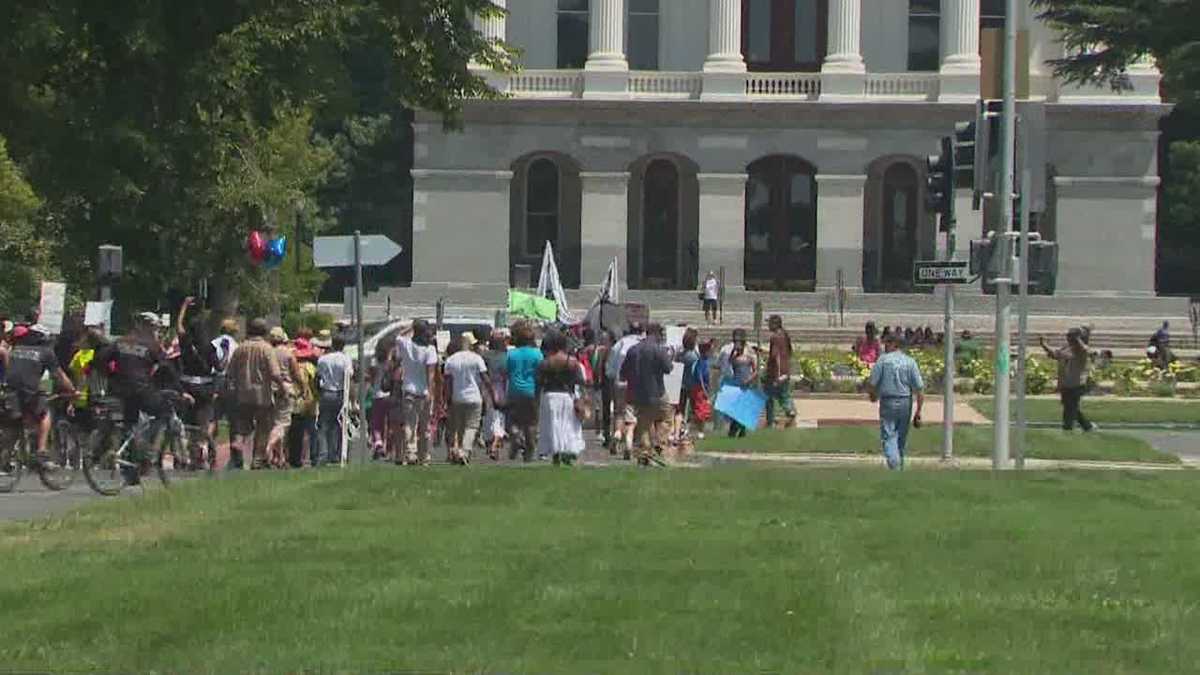 California protesters march on State Capitol