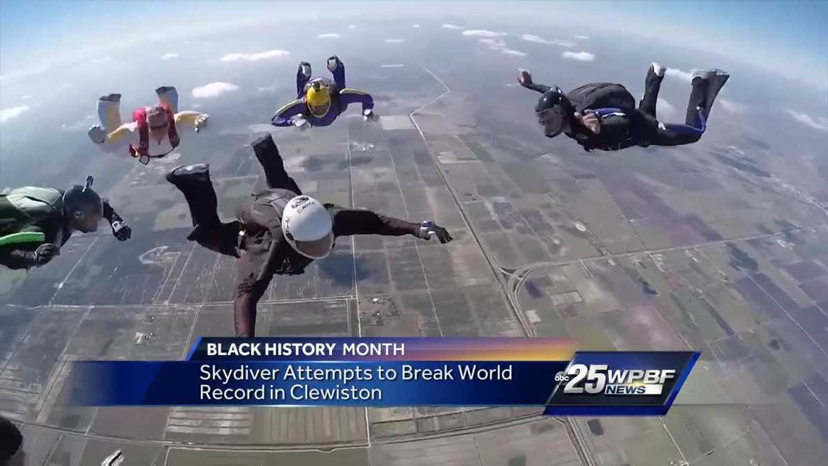 Skydiver attempts to break world record