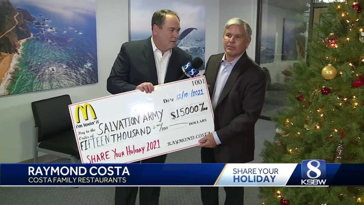 Share Your Holiday sponsor Ray Costa donates $15K to Salvation Army