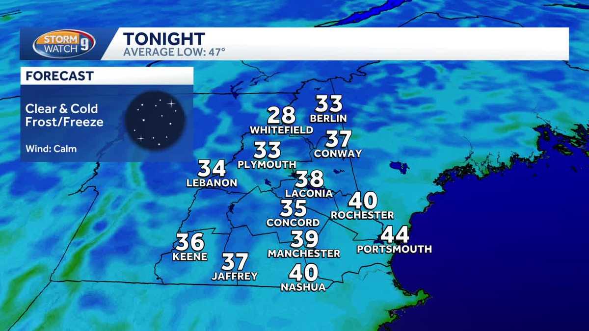 NH forecast video: Dry conditions continue, freeze warnings issued for ...