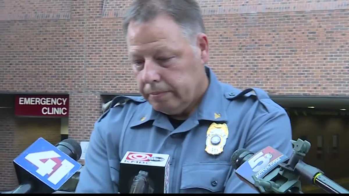 Police Chief Rick Smith gets emotional after officer shot answering call