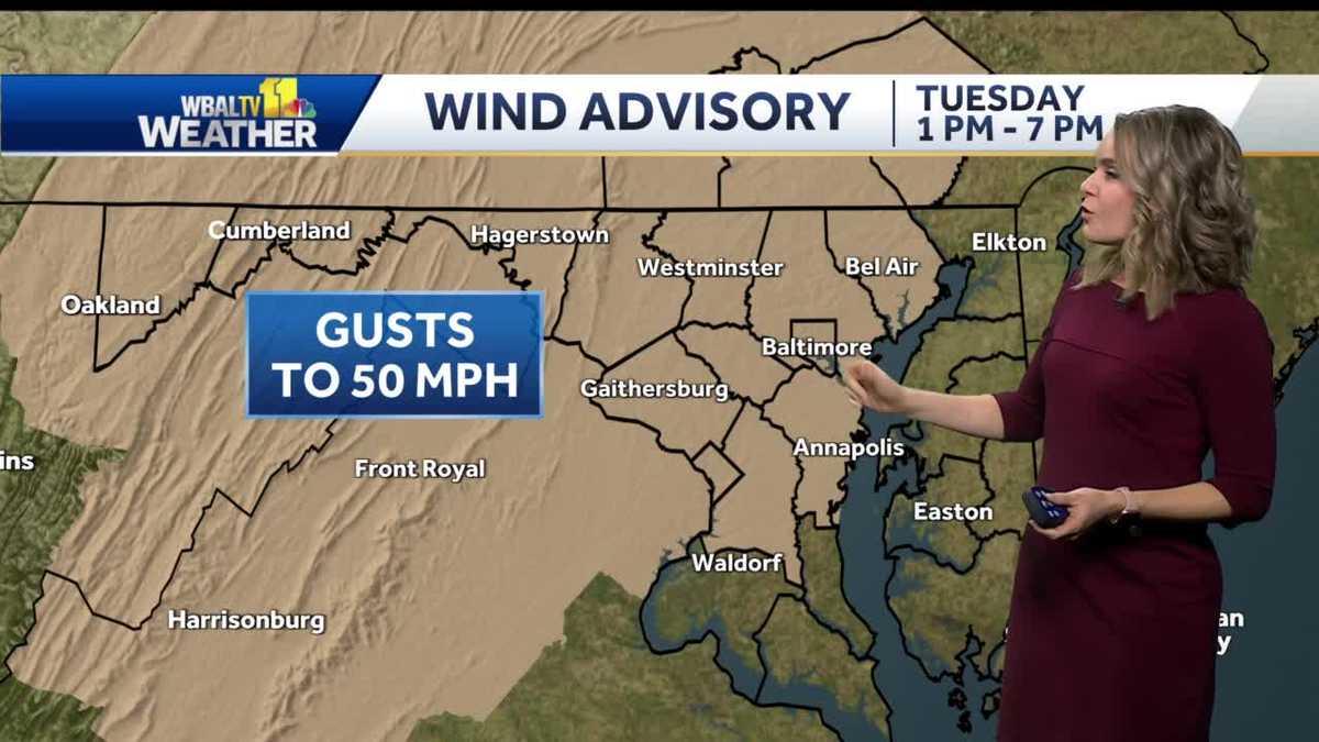 Wind advisory in place, gust up to 50mph