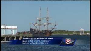 Spanish tall ship docks in Portland Harbor