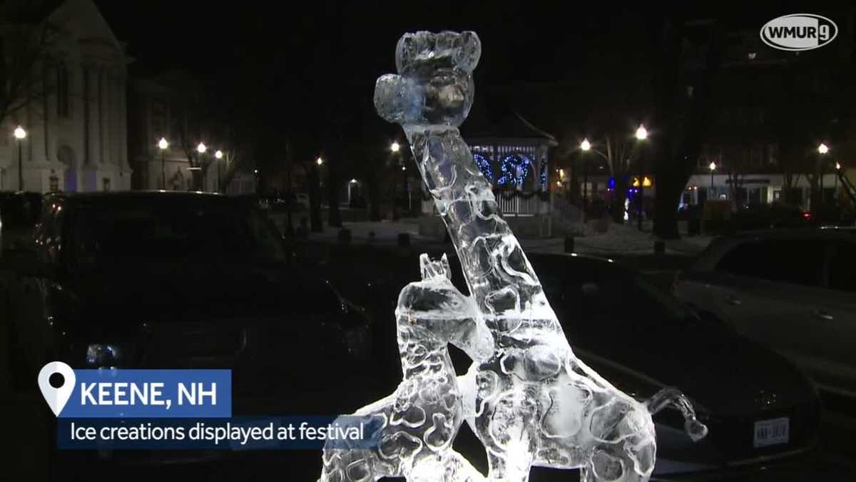 Ice carvings created, displayed at Keene Ice and Snow Festival