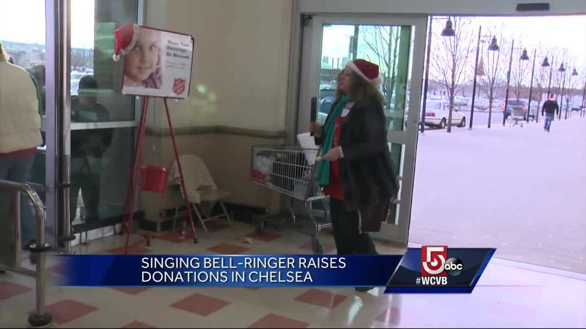 Singing Salvation Army bell-ringer raises money in Chelsea