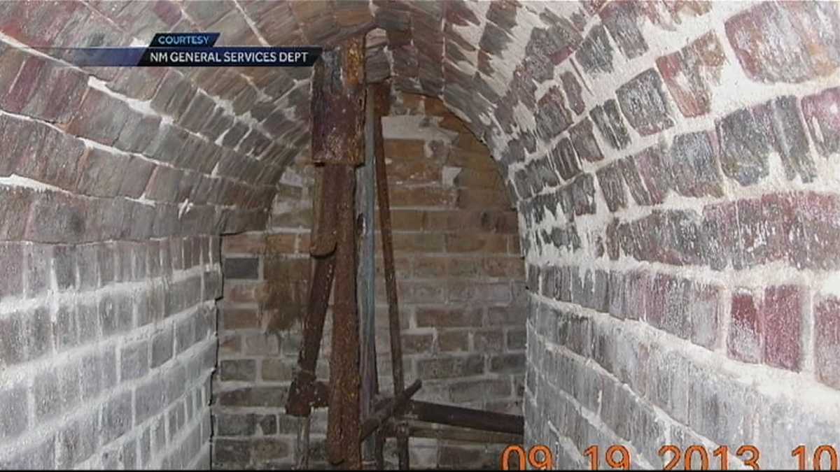 Tunnels from the old territorial prison uncovered during construction