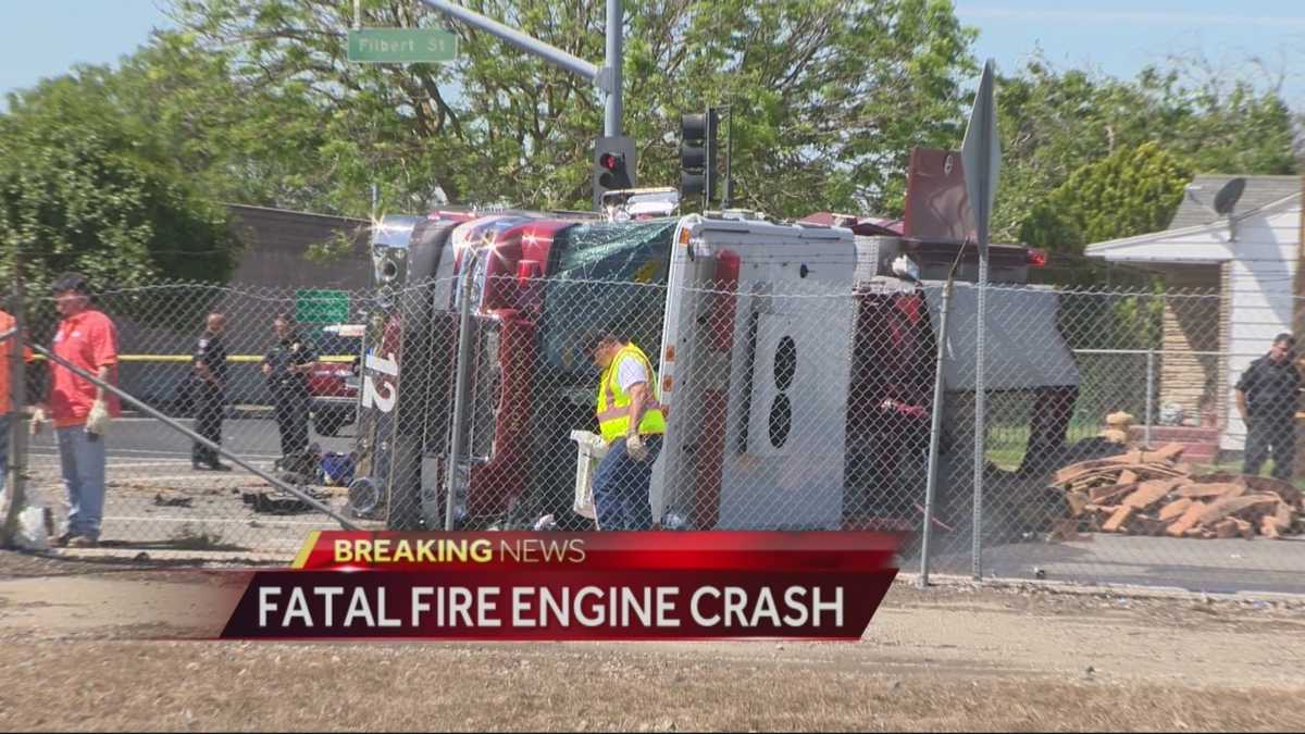 SUV slams into fire truck; 1 dead, 3 Stockton firefighters hurt