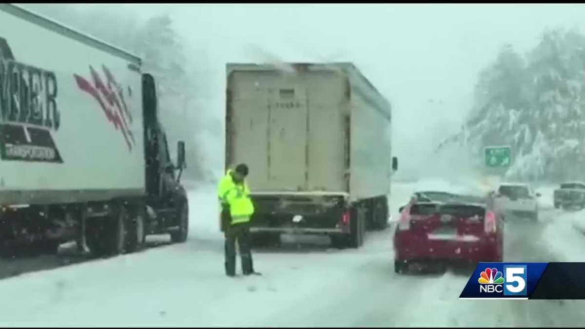 Heavy, wet snow falls across Vermont
