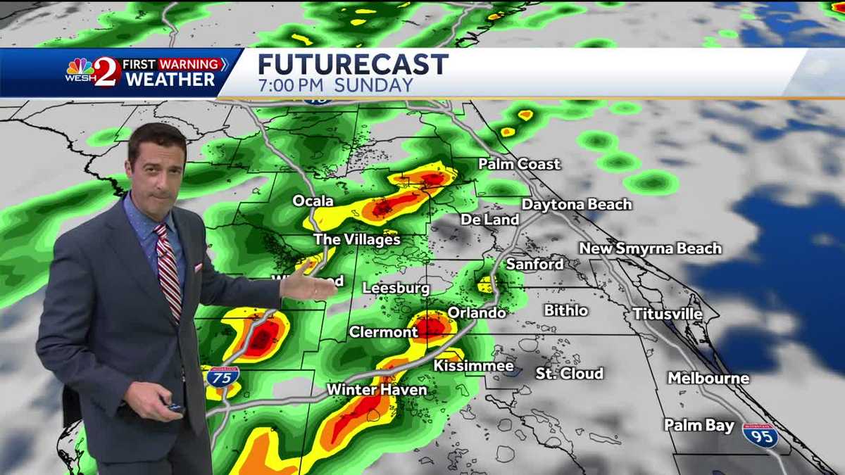 Cold front arrives with storms Sunday!