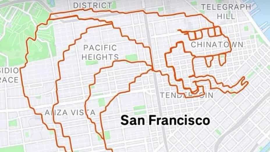 Runner creates GPS art with San Francisco streets as his canvas
