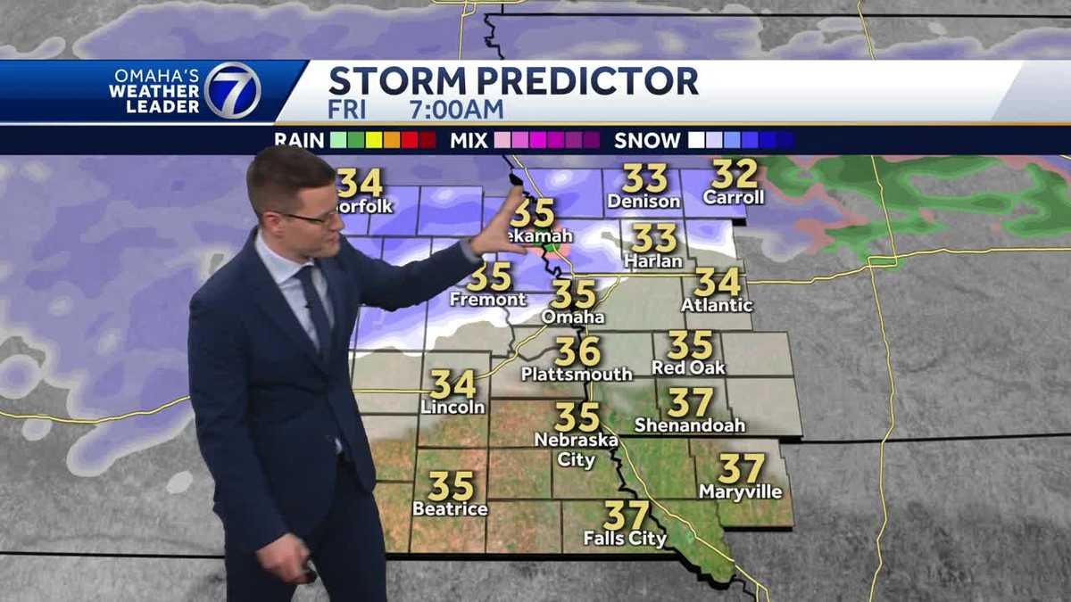 Omaha weather: Rain, snow forecast Friday morning