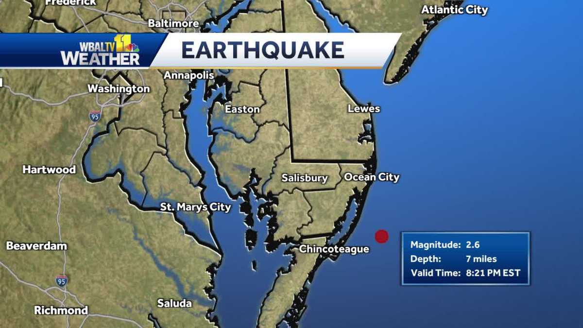 2.6-magnitude earthquake reported off Delmarva coast, USGS says