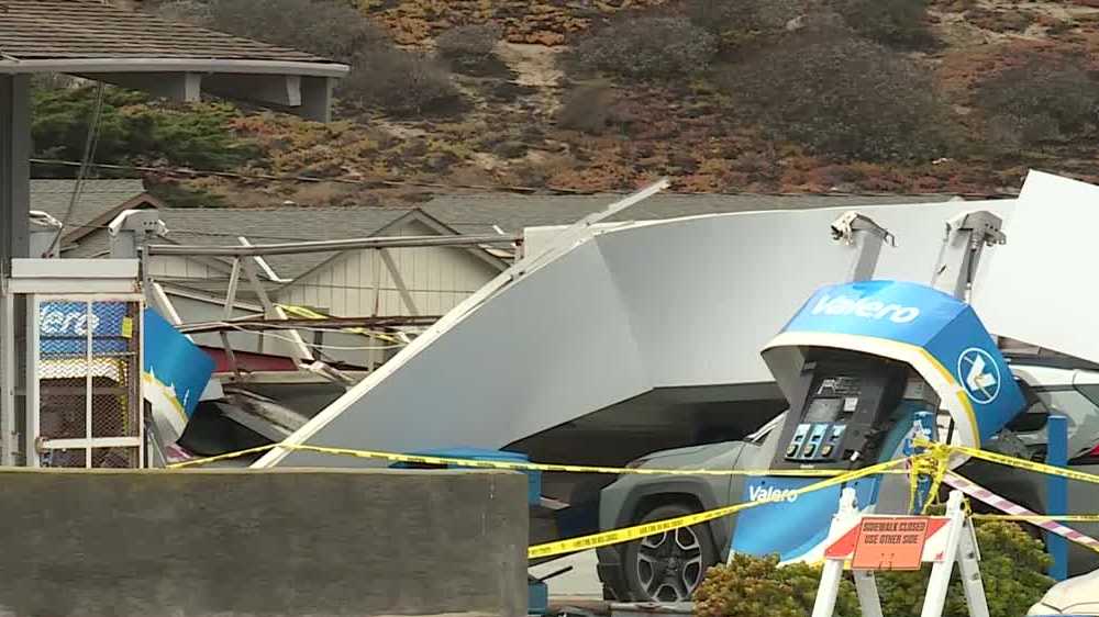 Marina gas station canopy collapse prompts safety review