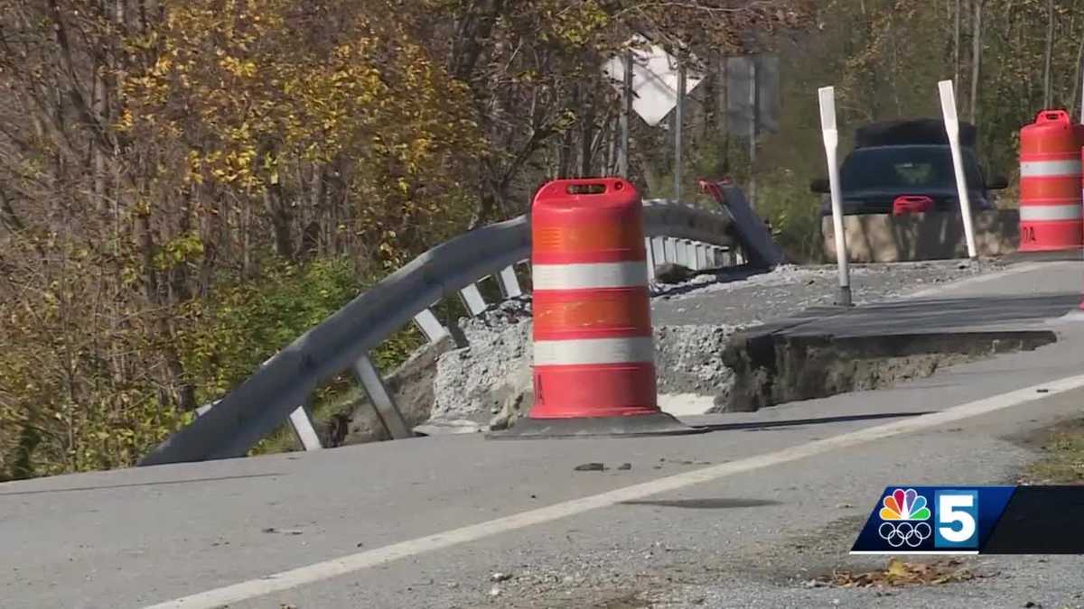 Part of Route 125 in Addison caves in, road closed 'indefinitely'