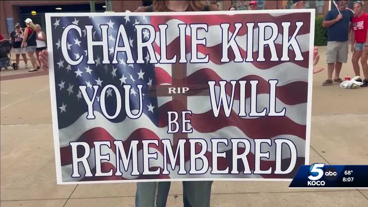 Charlie Kirk supporters in OKC for 8 Blocks of Freedom March
