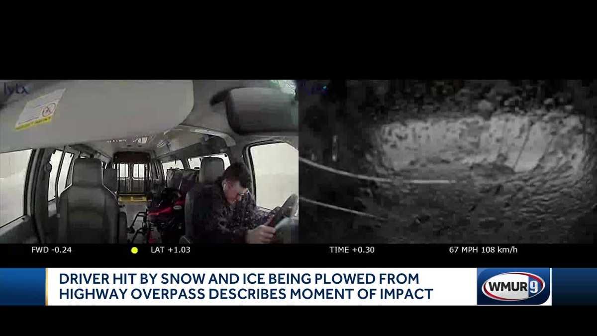 Driver says snow, ice hitting windshield was frightening experience