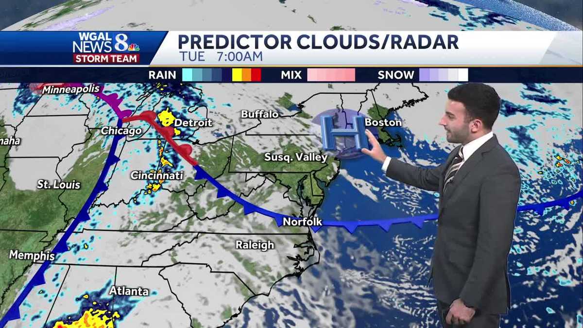 Mostly cloudy and mild overnight, rain chances increase this week in south-central Pennsylvania