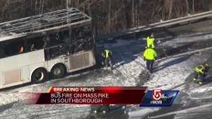 Passengers leap from windows to escape bus fire